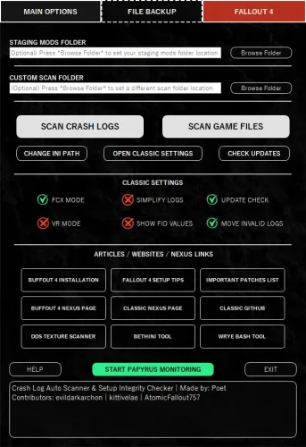 Fallout 4 Crash Log Auto Scanner And Setup Integrity Checker (CLASSIC) - Tools & Utilities - AFK ...