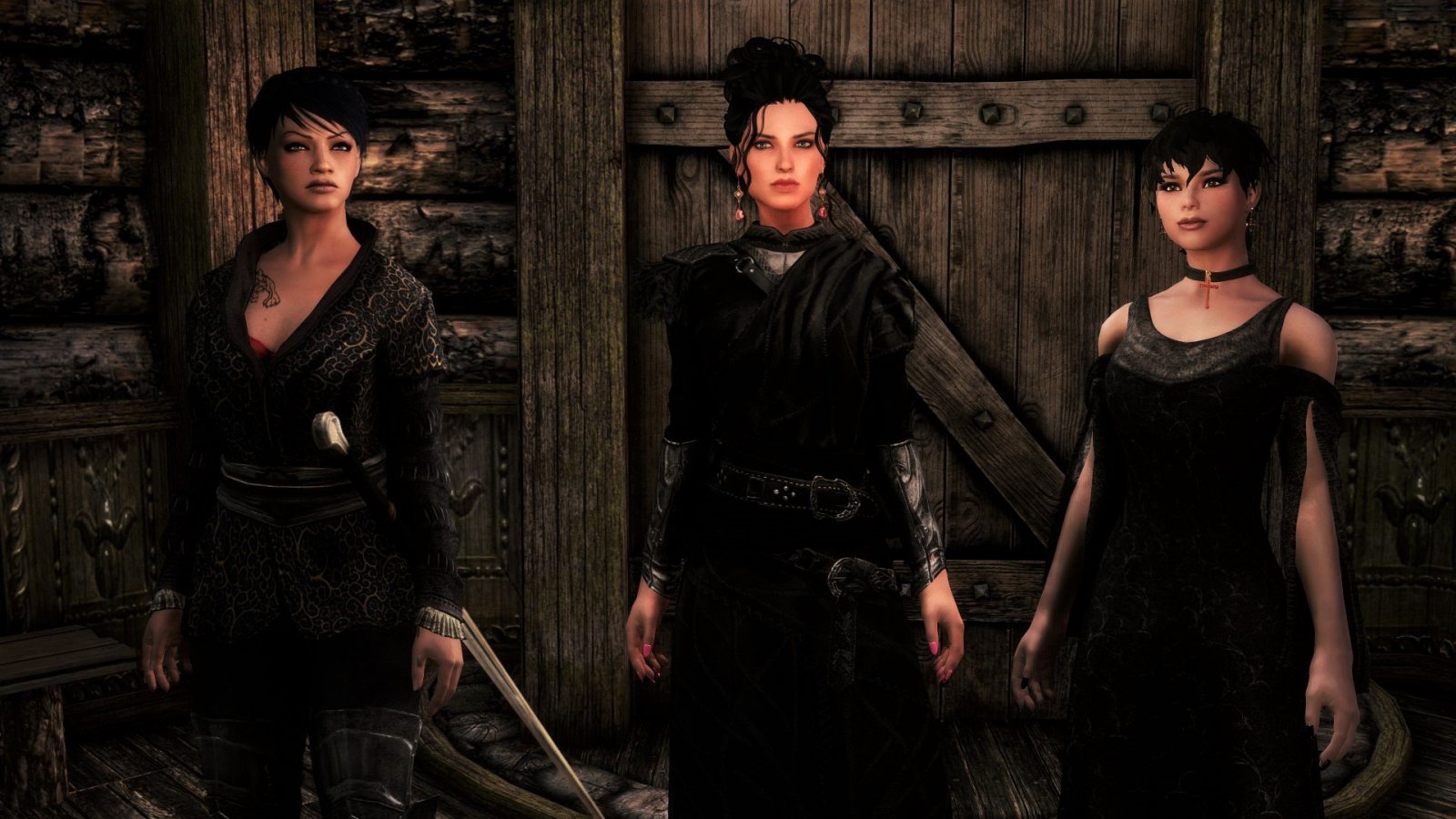 Cassandra in Lord armor; Lydia with her hair up and wearing an Avallach ...